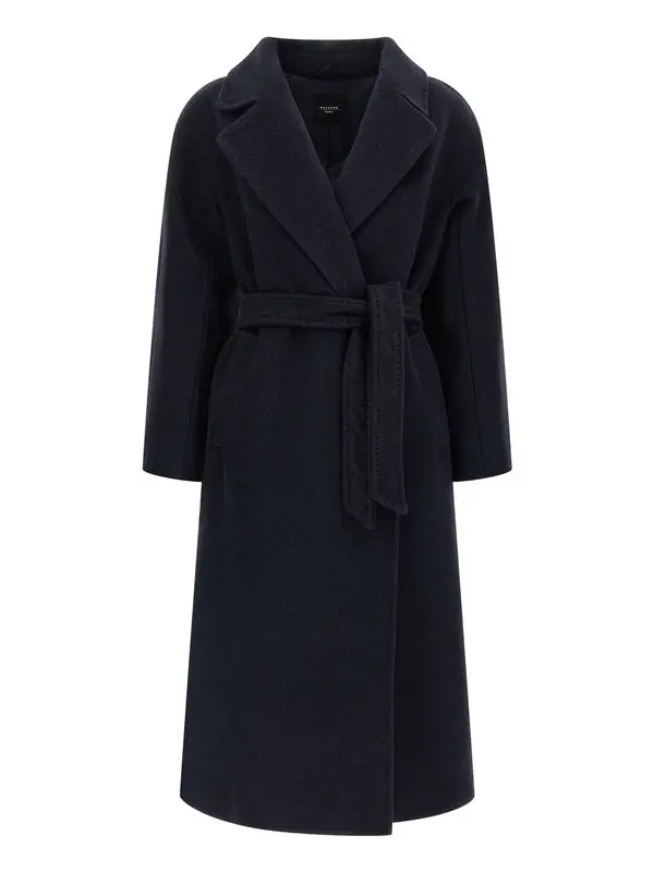 Max Mara Tempera Wool And Alpaca-blend Long Coat - Blue