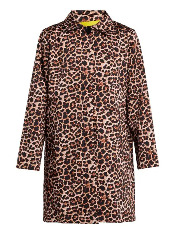 MARQUES' ALMEIDA Leopard-print Bonded Satin Overcoat - Brown