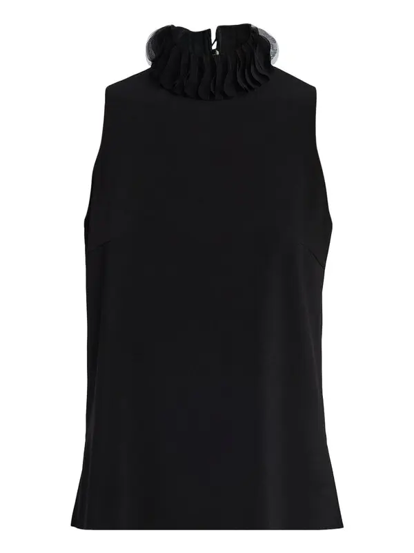 Akris Sculptural Ruffle-neck Blouse - Black