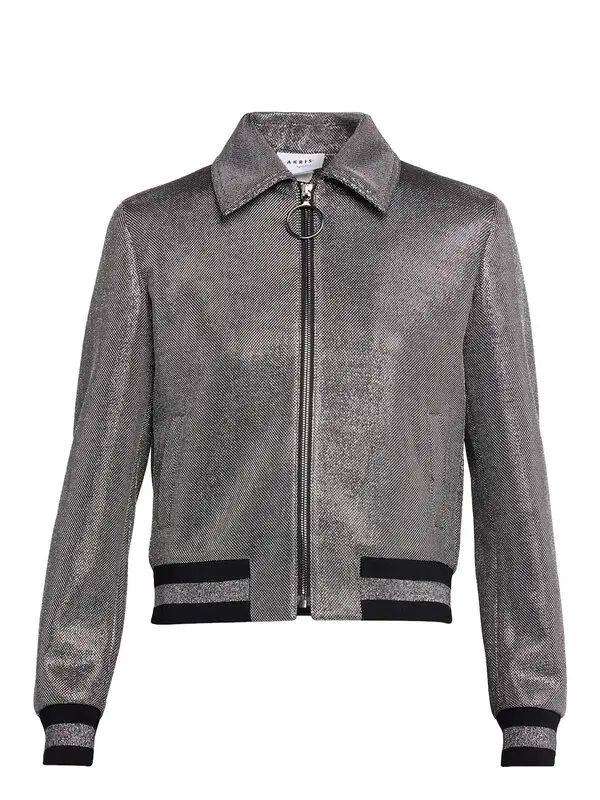 Akris Metallic Zip-front Jacket - Brushed St