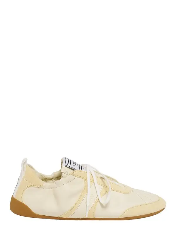 Chloé Kick Mixed Leather Low-top Sneakers - Buttercrea