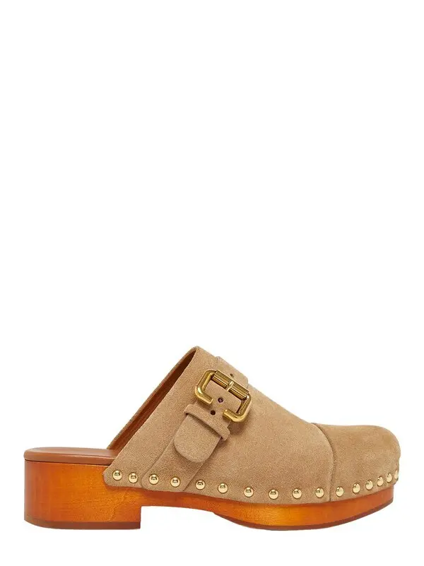 Chloé Jeannette Suede Clogs - Desert San