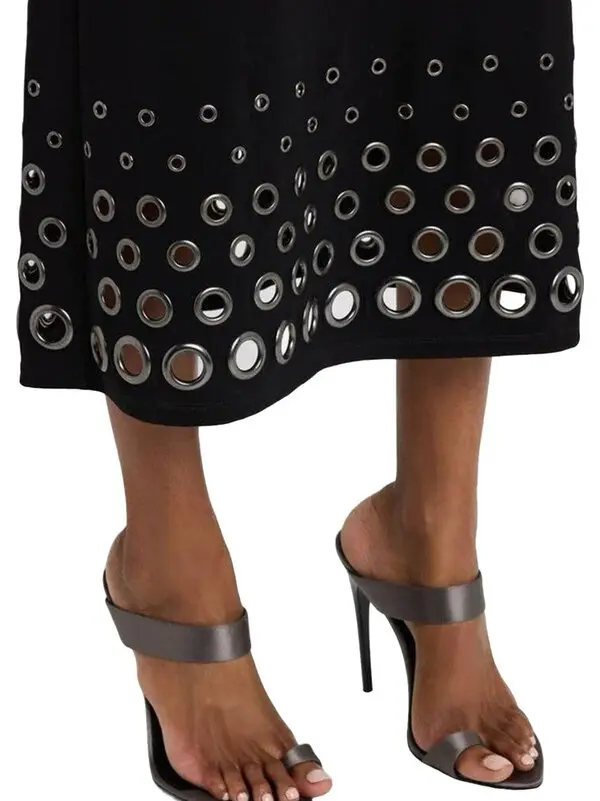Ramy Brook Philippa Sleeveless Grommet Midi Dress - Black