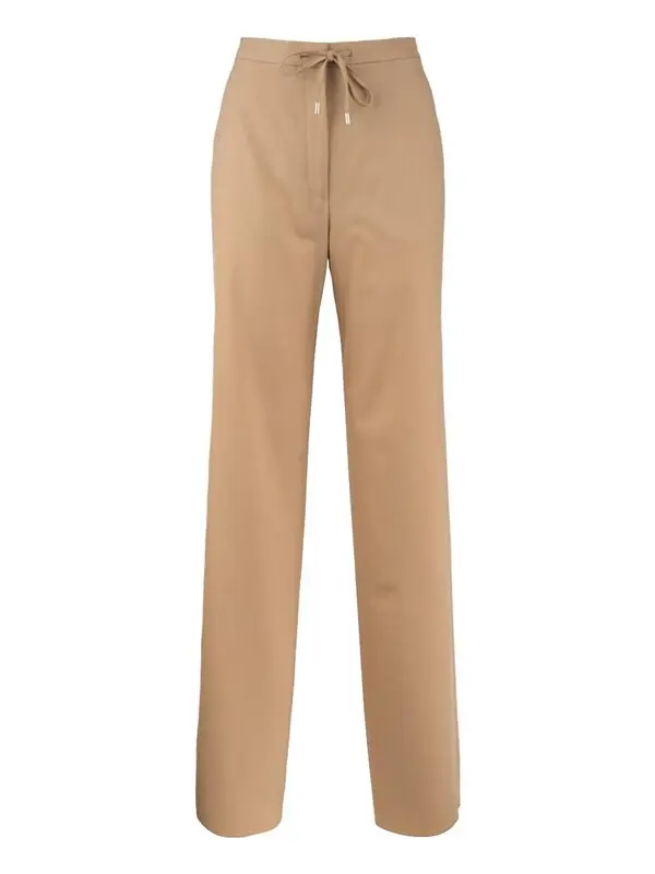 Max Mara Camel Wool Knit Drawstring Pants - Beige