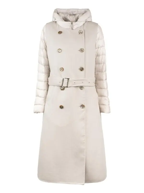 MOORER Long Vest With Detachable Down Jacket - White