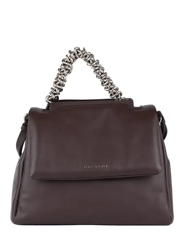 ORTIGNI Sveva Nappa Bold Medium Shoulder Bag - Brown