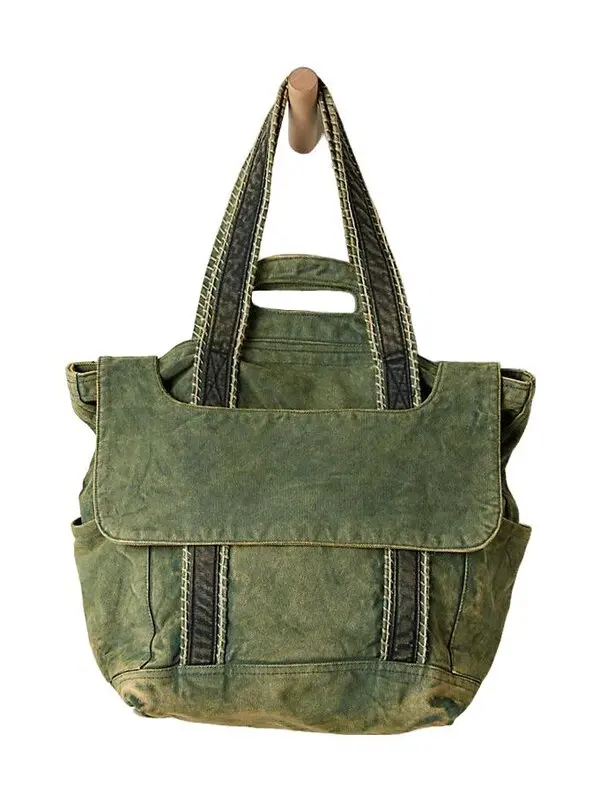 Free People Cordes Canvas Tote - Olive
