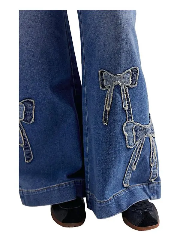 DRIFTWOOD Embroidered Wide-leg Jeans - Bow What Fun