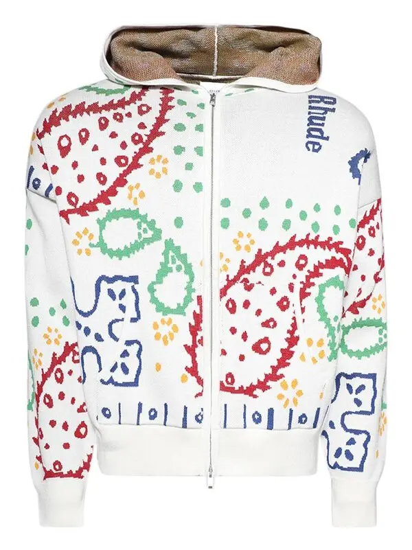 Rhude Bandana Knit Zip Sweater - Multi
