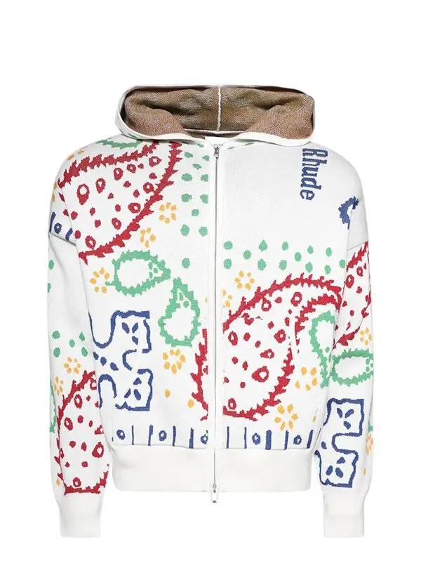 Rhude Bandana Knit Zip Sweater - Multi