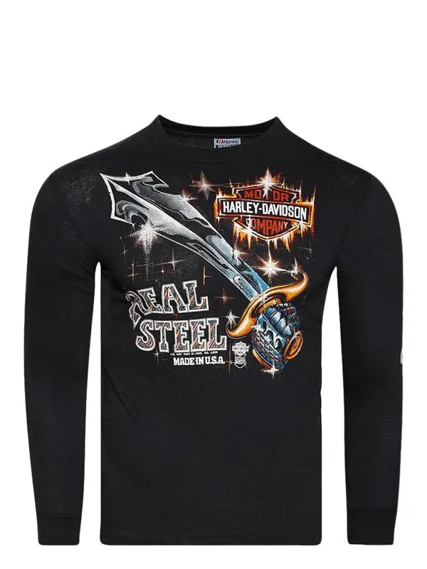 EARTHLING VIP Harley Davidson Long Sleeve Tee - Black