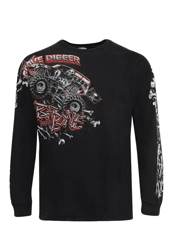 EARTHLING VIP Grave Digger Vintage Long Sleeve Tee Grave Digger - A