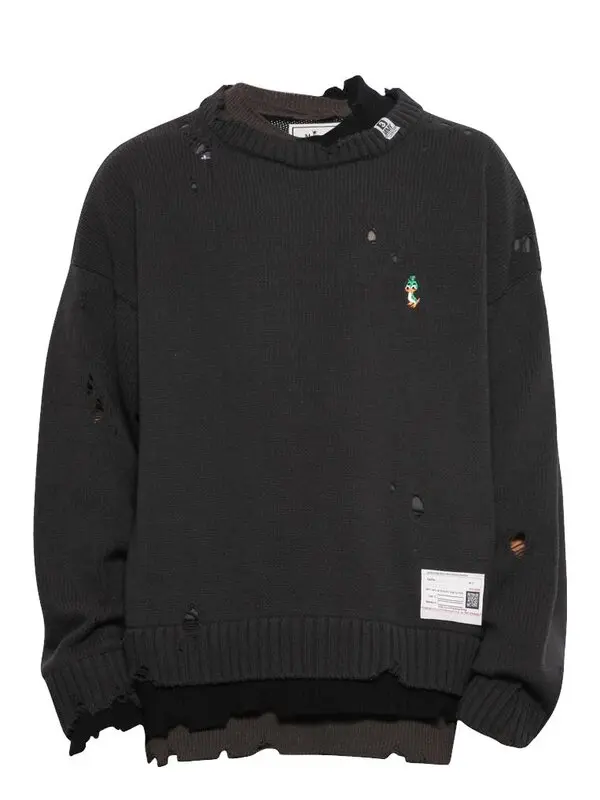 Mihara Yasuhiro Layered Knit Pullover - Black