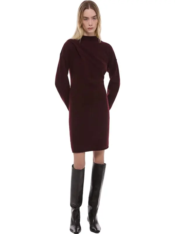 Helmut Lang Slouchy Sweater Dress - Burgundy