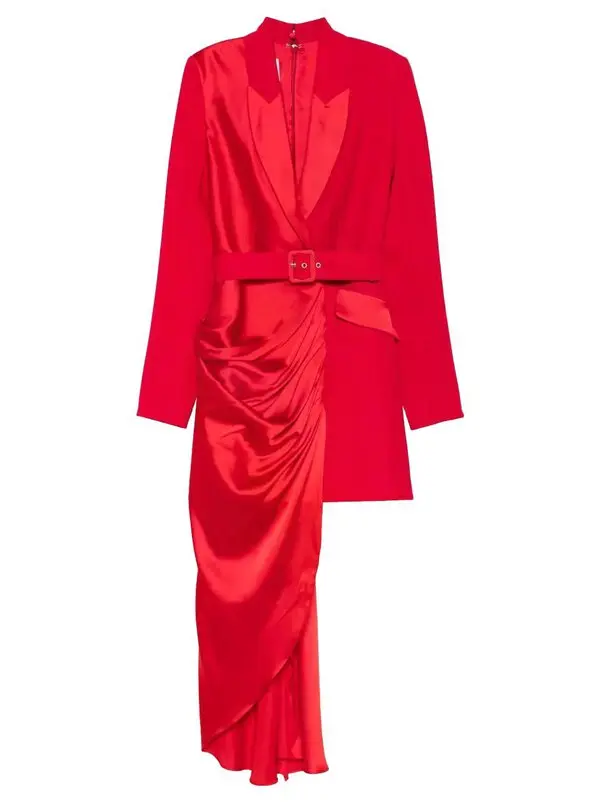 SILK LOVE & LACE Alexa Draped-overlay Mini Dress - Red