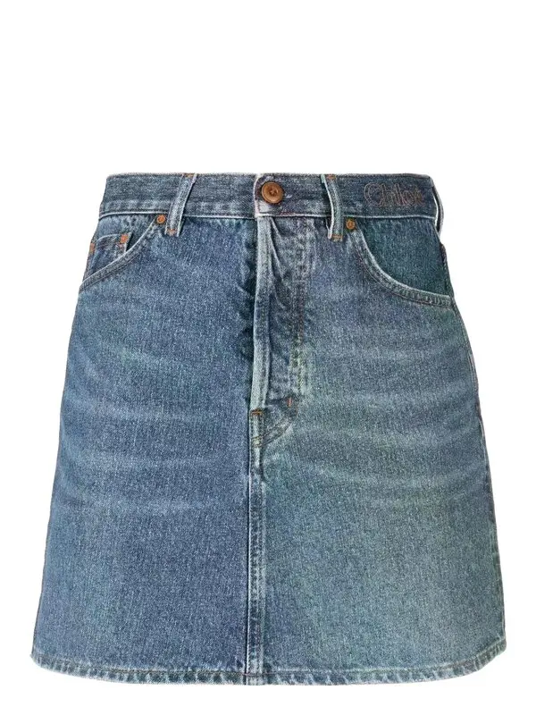 Chloé High-waist Denim Skirt - Blue