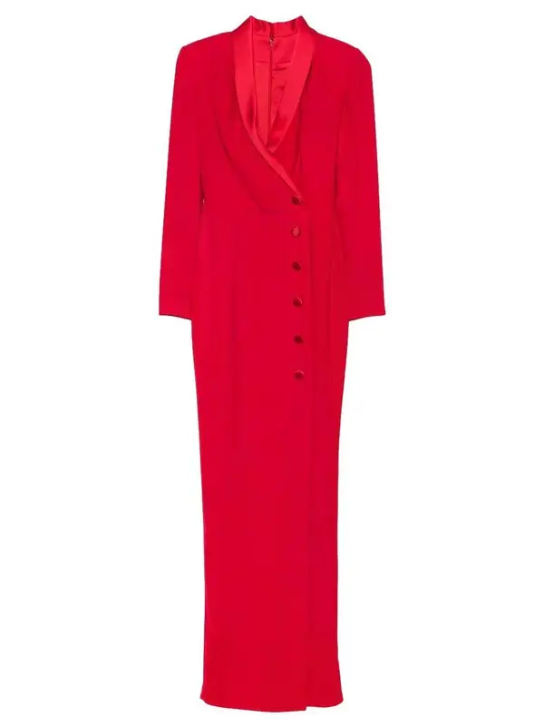SILK LOVE & LACE Scarlet Button Maxi Dress - Red