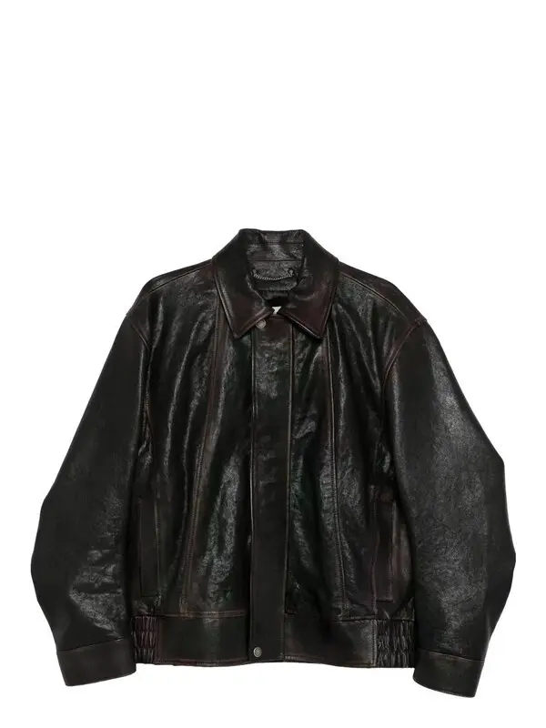 GOLDEN GOOSE Journey M's Prince Calf Leather Jacket - Brown