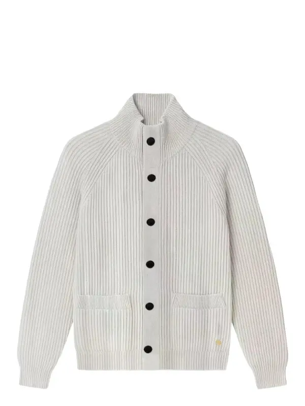 GREYED High-neck Button Cardigan - Grey