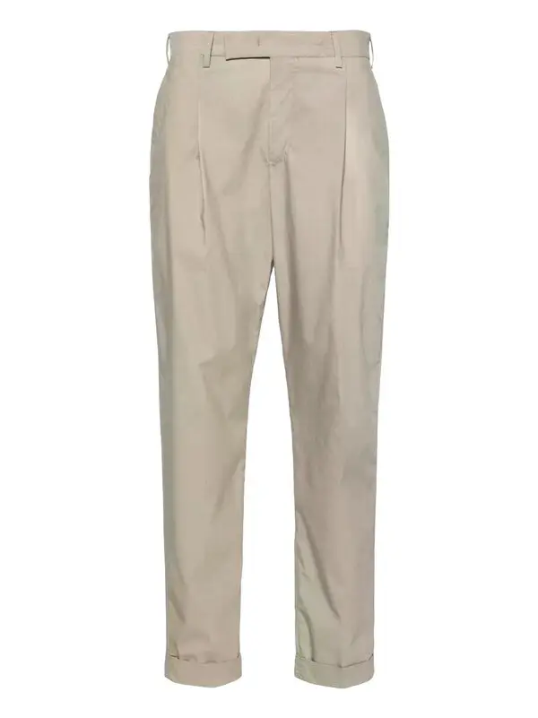 PT TORINO Mid-rise Chino Trousers With Feather Charm - Neutrals
