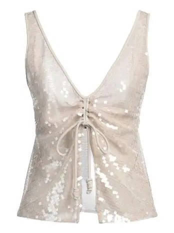 Emporio Armani Tulle Top With Sequins - Beige