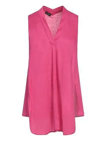Emporio Armani Linen Sleeveless V-neck Top - Fuchsia
