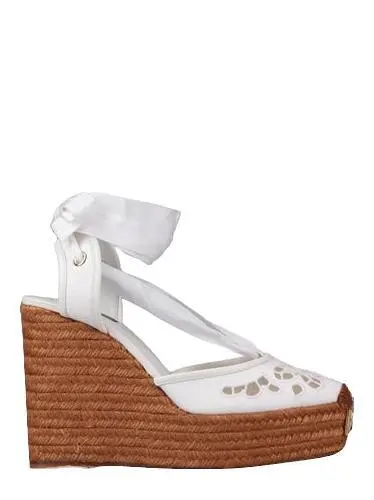 Dolce & Gabbana Espadrilles In Leather And Textile Fibers - White