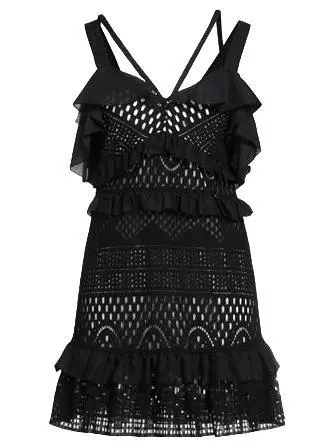 LIU •JO Mini Dress With Broderie Anglaise - Black