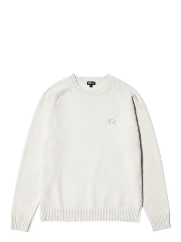 Uniqlo X Kaws Lambswool Crewneck Sweatshirt - Off White