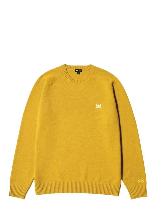 Uniqlo X Kaws Lambswool Crewneck Sweatshirt - Yellow