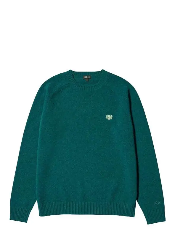 Uniqlo X Kaws Lambswool Crewneck Sweatshirt - Green