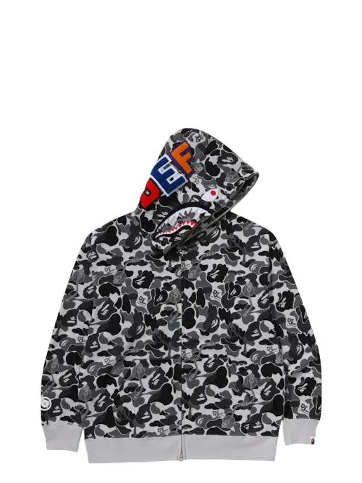 BAPE X Def Jam Camo Shark Relaxed Fit Full Zip Hoodie - Black