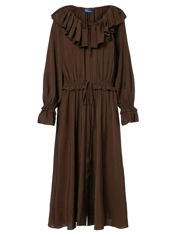 Polo Ralph Lauren Ruffled Midi Dress - Brown