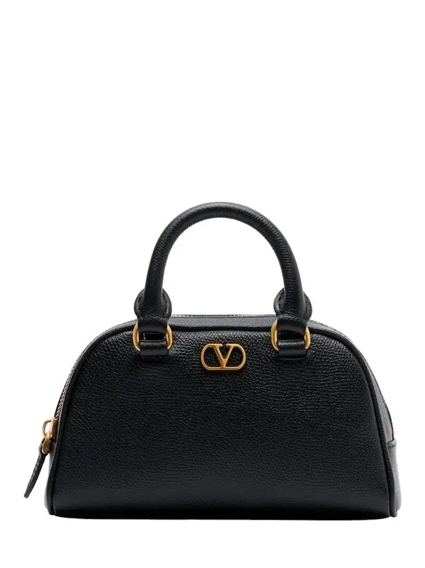 Valentino Garavani Vlogo Leather Tote Bag - Black