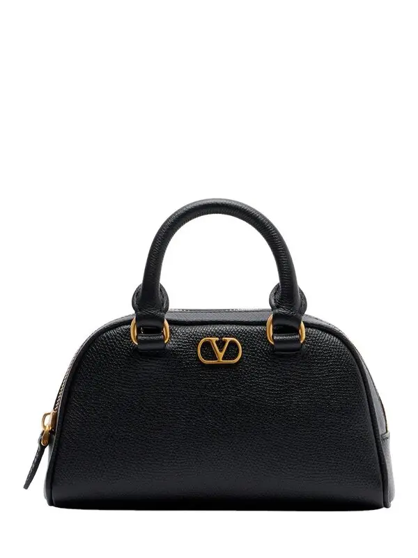 Valentino Garavani Vlogo Leather Tote - Black