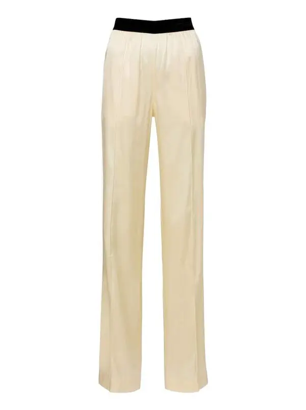 TOM FORD High-rise Silk-blend Satin Straight Pants - Yellow