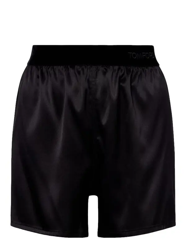 TOM FORD High-rise Silk-blend Satin Shorts - Black