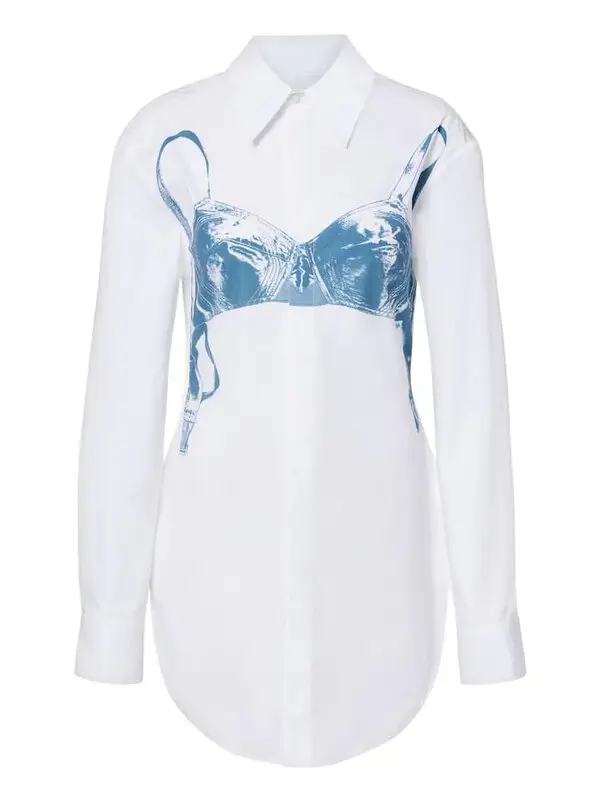 Jean Paul Gaultier Printed Cotton-blend Shirt - White