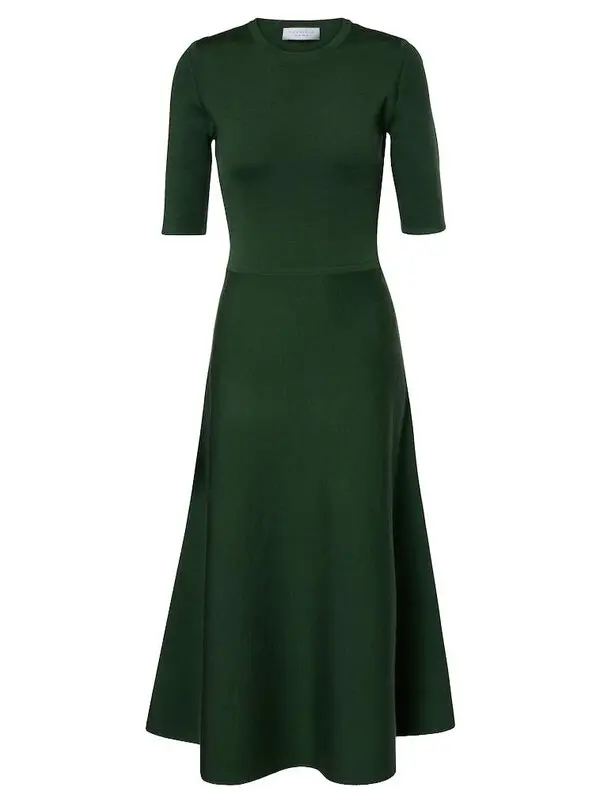 Gabriela Hearst Seymore Wool, Cashmere, And Silk Midi Dress - Green