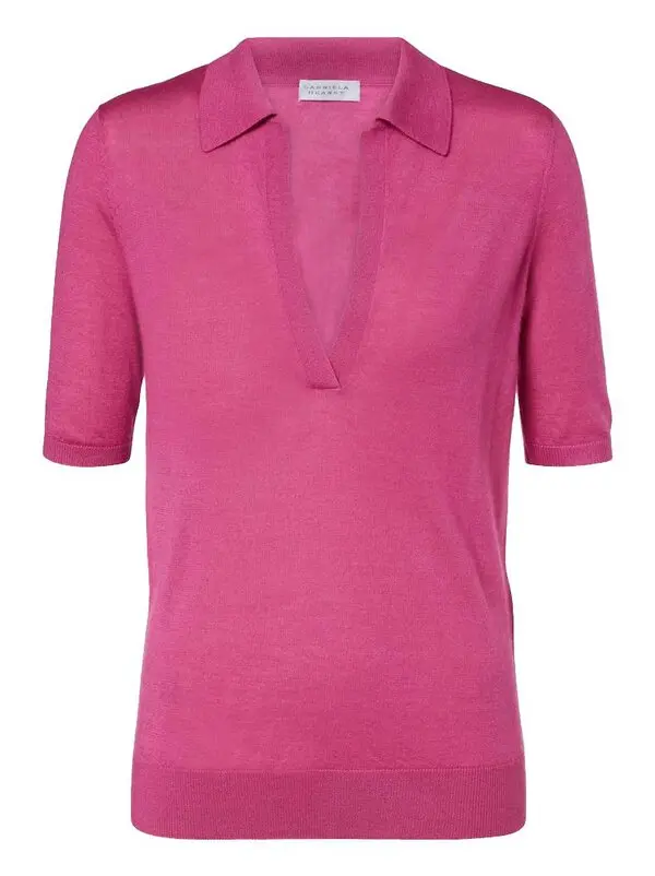 Gabriela Hearst Frank Cashmere And Silk Polo Shirt - Pink