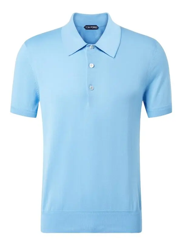 TOM FORD Cotton Polo Shirt - Blue