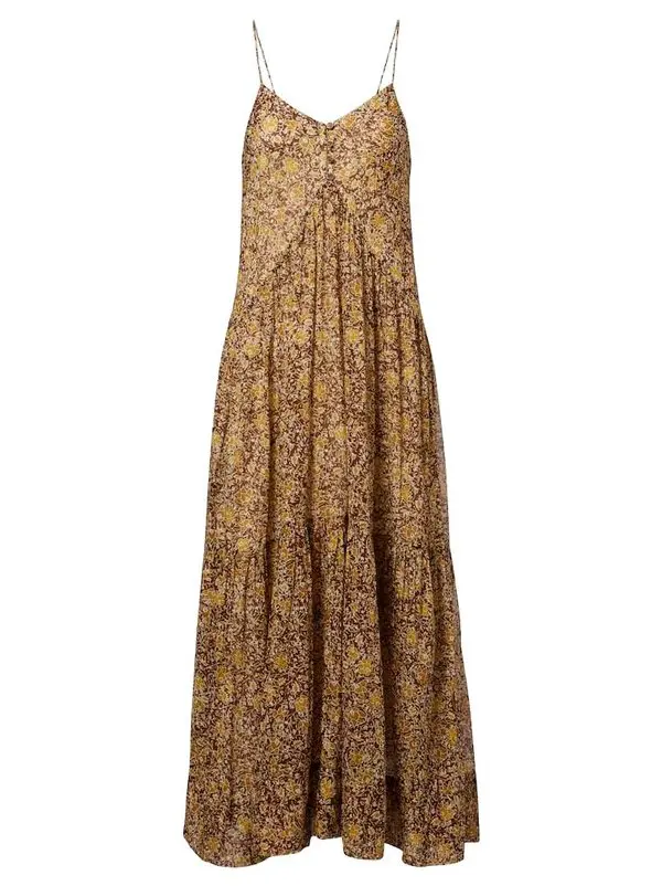 MARANT ETOILE Sabba Floral Cotton Maxi Dress - Brown