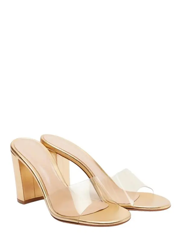 GIANVITO ROSSI 85 Pvc Mules - Gold