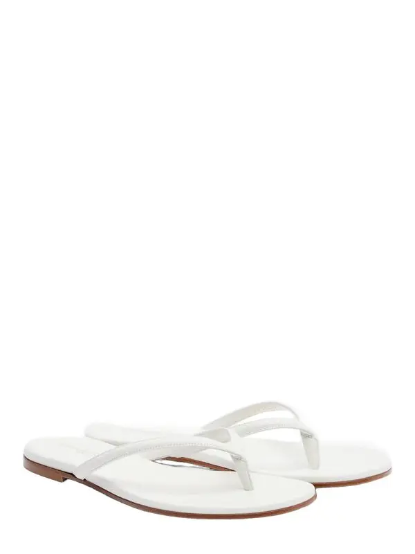 GIANVITO ROSSI Leather Thong Sandals - White