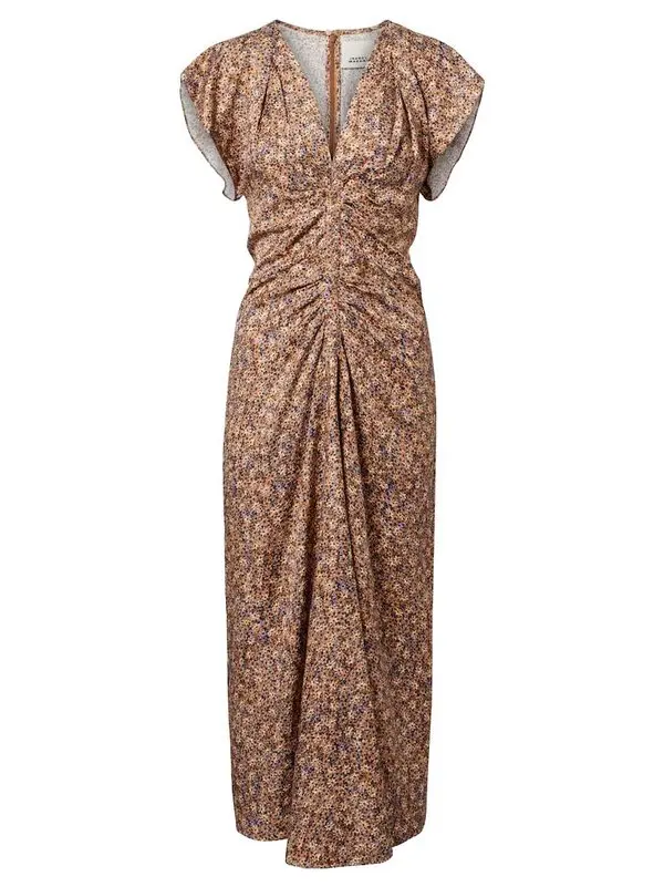 Isabel Marant Étoile Lyndsay Floral Gathered Midi Dress - Multicoloured
