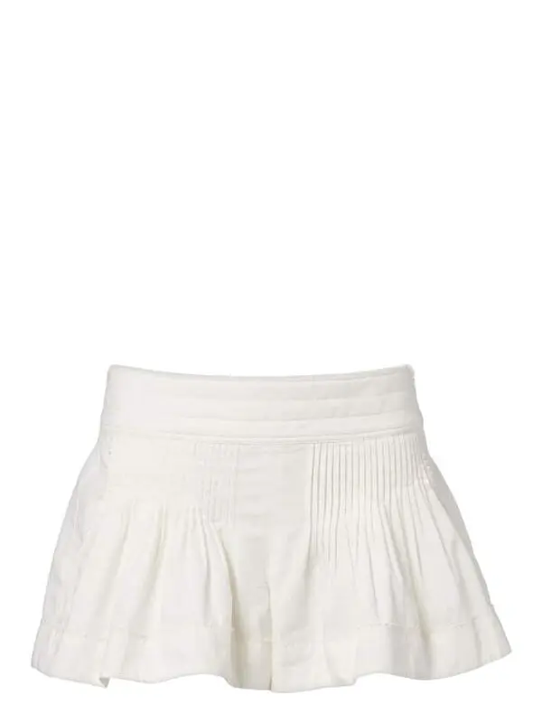 Isabel Marant Cybila Gathered Cotton Shorts - White
