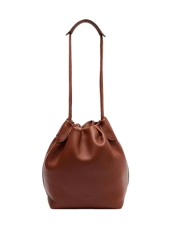 Loro Piana Bale Softy Small Leather Bucket Bag - Brown