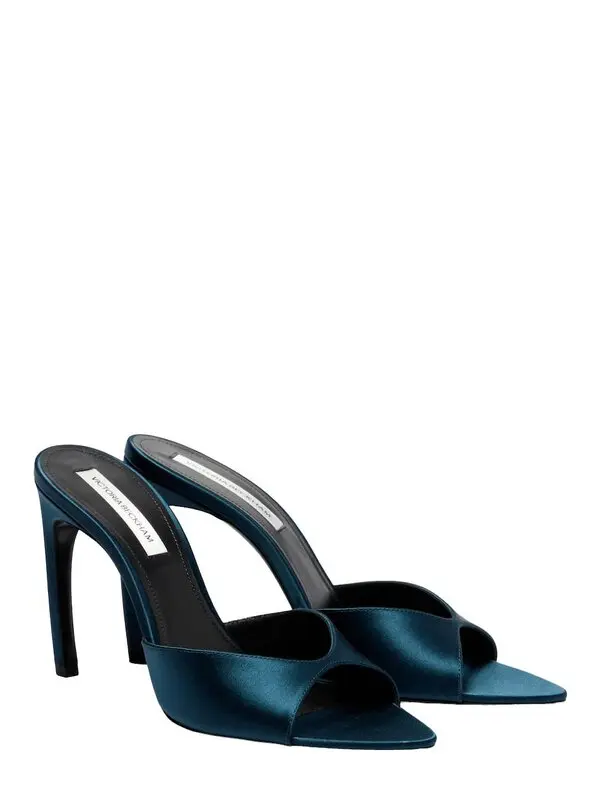 Victoria Beckham Harlow 100 Satin Mules - Blue