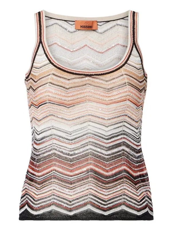 Missoni Zig Zag Sequin Lamé Top - Multicoloured