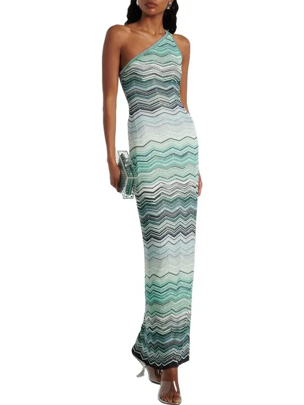 Missoni Zig-zag Lamé Maxi Dress - Blue